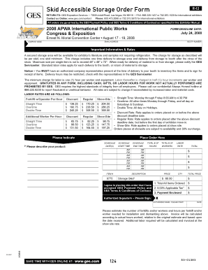 Fillable Online Skid Accessible Storage Order Form Fax Email Print ...