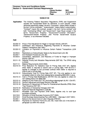 Fillable Online The following Federal Acquisition Regulations (FAR) and ...