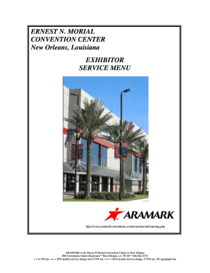 Fillable Online Aramark Service Menu Fax Email Print - pdfFiller