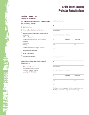 Fillable Online Profession Nomination Form Fax Email Print - pdfFiller