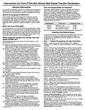 Fillable Online tax illinois PTAX-203, Illinois Real Estate Transfer ...