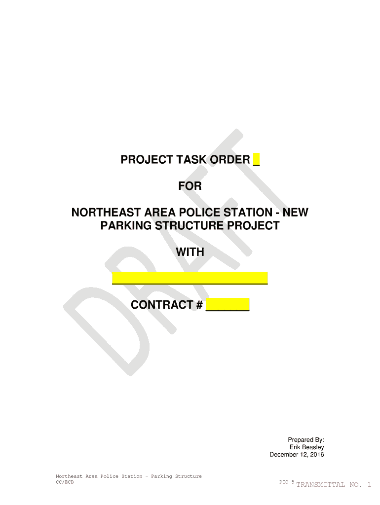 Fillable Online cityclerk lacity EXHIBIT A - SAMPLE PROJECT TASK ORDER ...