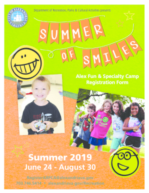 Fillable Online Alex Fun Summer Camp Information. Alex Fun Sports, Day ...