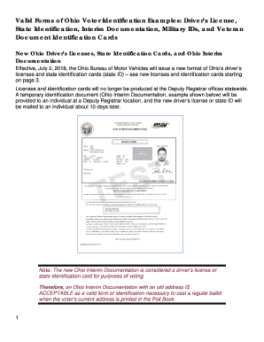 Fillable Online Valid Forms of Ohio Voter Identification Examples ...