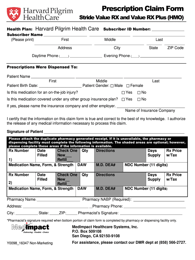 Fillable Online 2016 Stride Rx DMR Claim Form Revised 4616 (002).doc ...