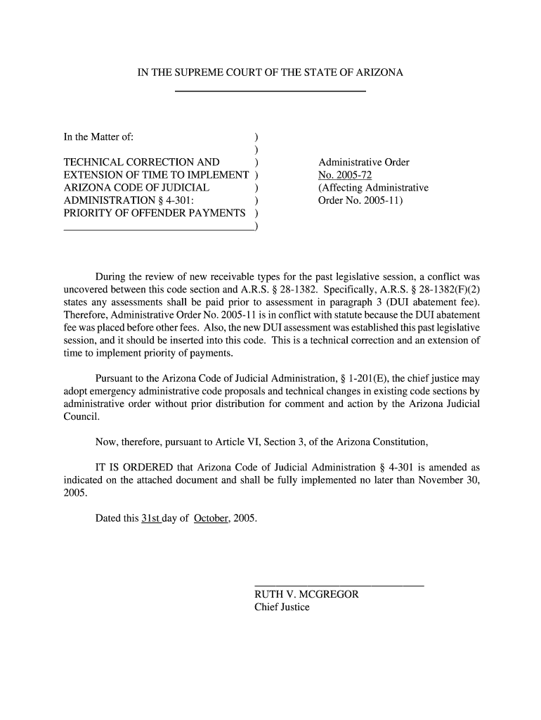 Fillable Online Code of Judicial Administration - Arizona Judicial ...
