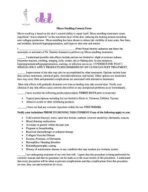 Fillable Online Micro-Needling Consent Form Micro-needling is based on ...