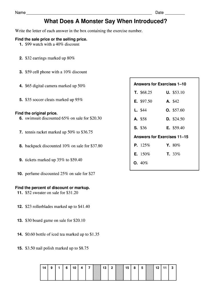 What Does A Monster Say When Introduced Answer Key - Fill Online ...