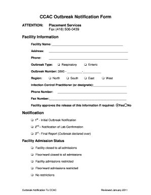 Fillable Online Enteric Outbreak Notification Form Fax Email Print ...