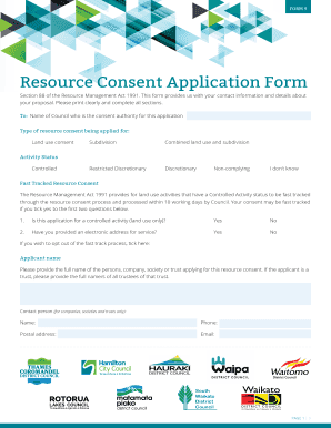 Fillable Online Resource Consent Application Form - Waitomo District ...