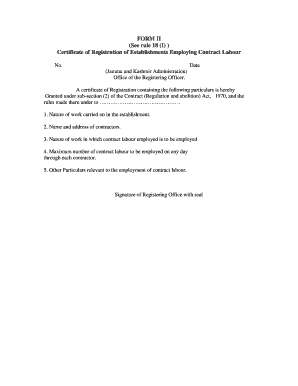 Fillable Online jk gov FORM II (See rule 18 (I) ) Certificate of ...