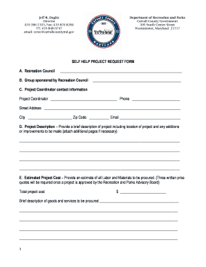 Fillable Online Self Help Project Request Form Fax Email Print - pdfFiller