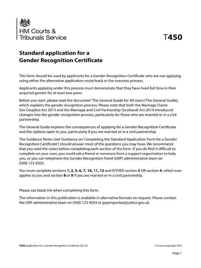 Fillable Online Gender Recognition Certificate Fax Email Print - pdfFiller