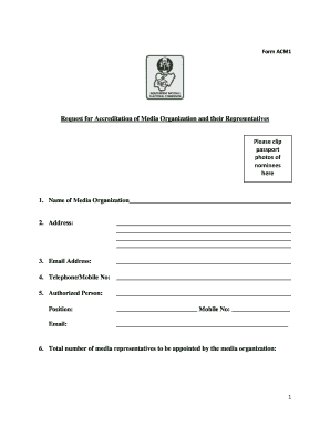 Fillable Online Request for Accreditation of Media Organization and ...