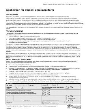Fillable Online gilstonss eq edu Application for Student Enrolment form ...