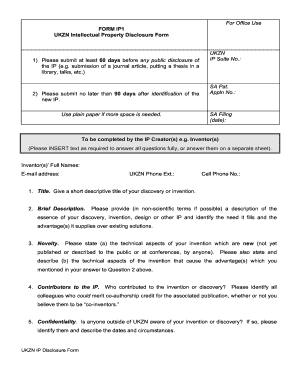 Fillable Online Appendix C Sample invention disclosure form.doc Fax ...