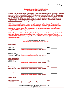 Fillable Online Source Selection Plan Template Fax Email Print - pdfFiller
