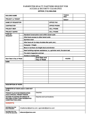 Fillable Online Security Clearance Form.xls Fax Email Print - pdfFiller
