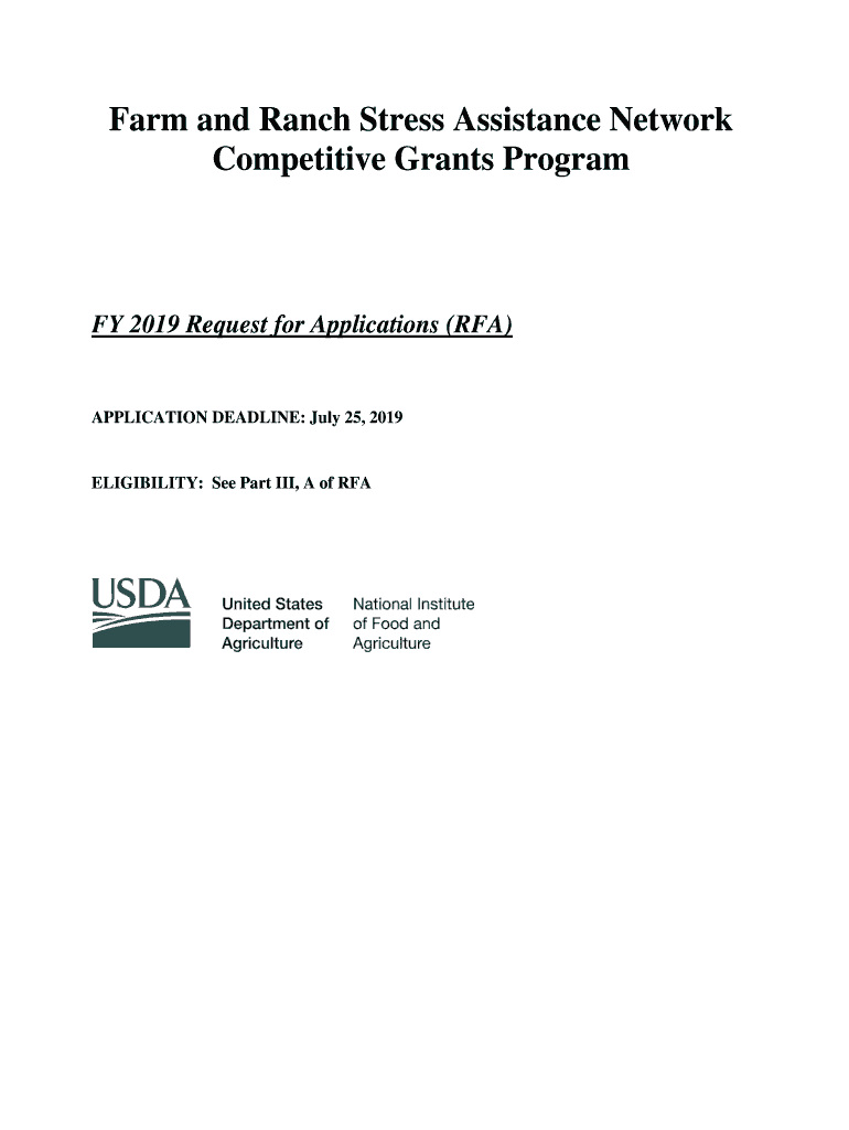 Fillable Online nifa usda Farm and Ranch Stress Assistance Network ...