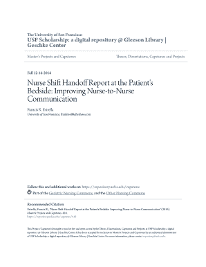 Fillable Online Nurse Shift Handoff Report at the Patient's Bedside Fax ...