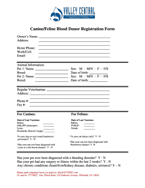 Fillable Online Blood Donor Registration/Consent Form Fax Email Print ...