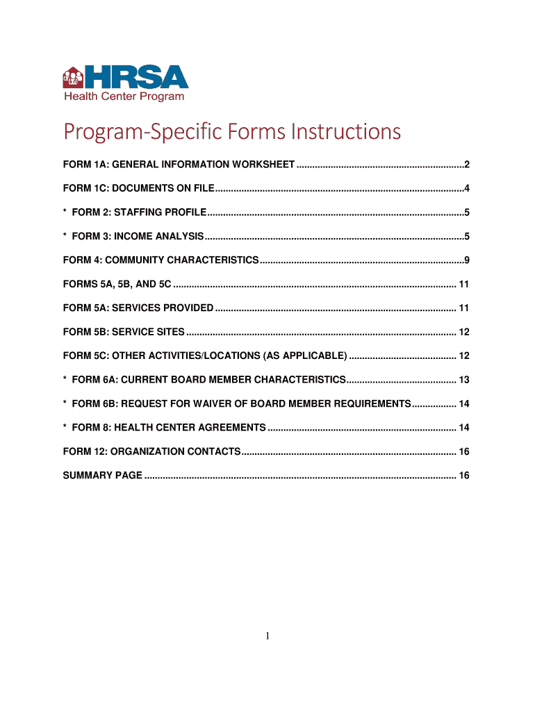 Fillable Online bphc hrsa Program-Specific Forms Instructions. Program ...