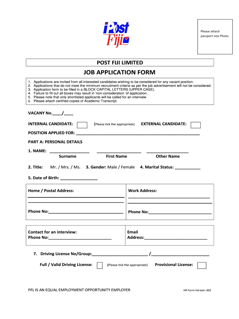 Fillable Online 2. PFL Job Application Form Fax Email Print - pdfFiller