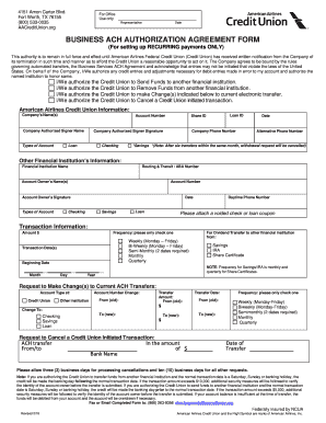 Fillable Online Business ACH Authorization Agreement Form Fax Email ...