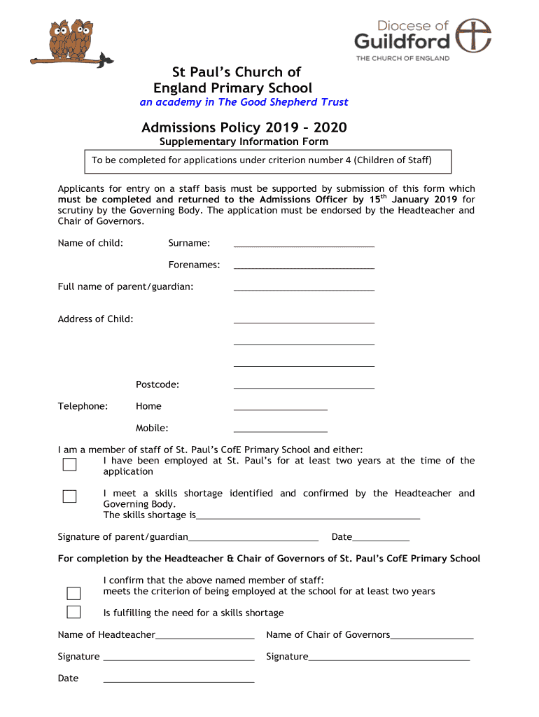 Fillable Online St Pauls Church of Fax Email Print - pdfFiller