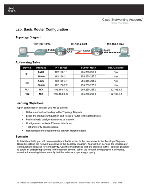 Fillable Online Lab: Basic Router Configuration Fax Email Print - pdfFiller