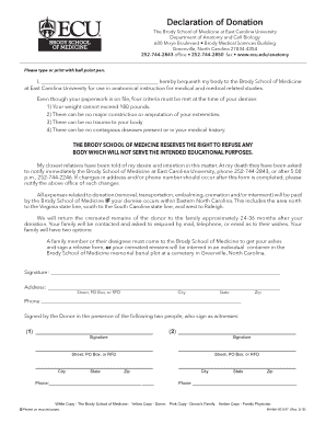 Fillable Online Declaration of Donation Fax Email Print - pdfFiller