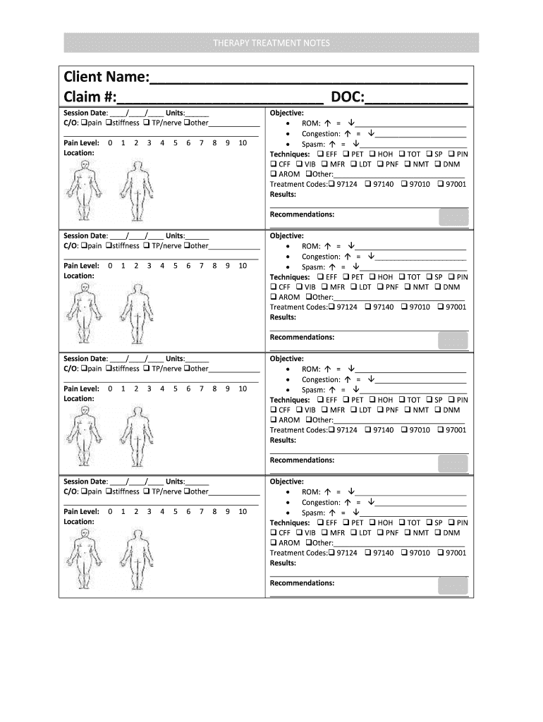 Free Soap Notes For Massage Therapy Templates
