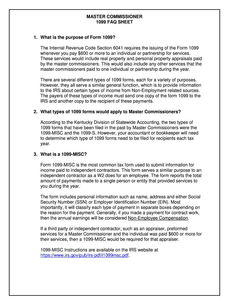 Fillable Online finance ky 2019 Instructions for Form 1099-MISC ...