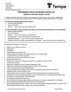 Fillable Online PRELIMINARY SITE PLAN REVIEW CHECK LIST Fax Email Print - pdfFiller