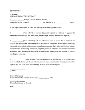 Fillable Online AFFIRMATIVE ACTION AFFIDAVIT Fax Email Print - pdfFiller