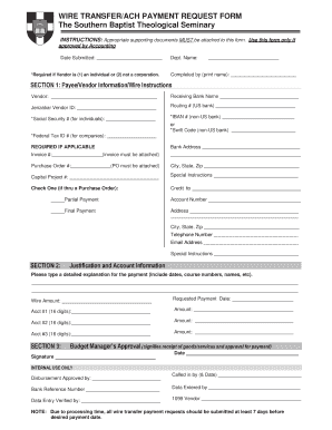 Fillable Online inside sbts WIRE TRANSFER/ACH PAYMENT REQUEST FORM Fax Email Print - pdfFiller