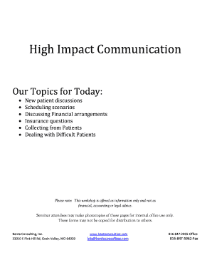 Fillable Online High Impact Communication - Hinman Fax Email Print ...