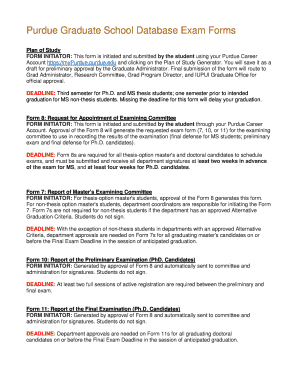 Fillable Online science iupui Purdue Graduate School Database Exam ...