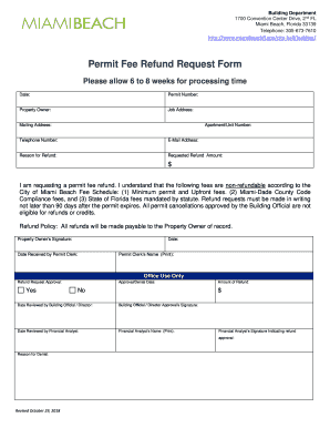 Fillable Online Permit Fee Refund Request Form Fax Email Print - pdfFiller