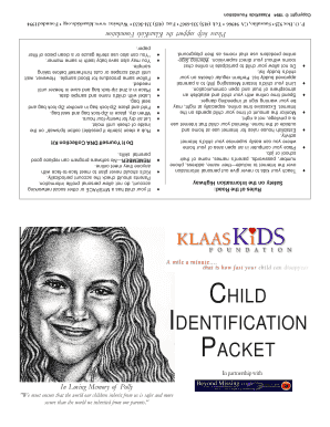 Fillable Online Child ID Kit Pg 1-2. Child ID Kit Pg 1-2 Fax Email ...