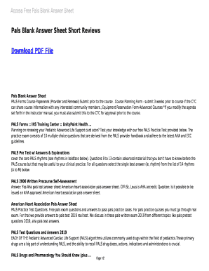 Pals Answer Sheet Pdf - Fill Online, Printable, Fillable, Blank | pdfFiller