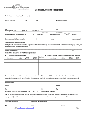 Fillable Online Visiting Student Request Form Fax Email Print - pdfFiller