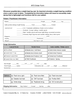 Fillable Online AFO Order Form - cc-mfg.com Fax Email Print - pdfFiller