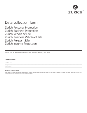 Fillable Online Zurich Personal Protection Fax Email Print - pdfFiller