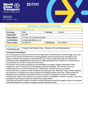 Fillable Online ABSTRACT SUBMISSION FORM - Fax Email Print - pdfFiller