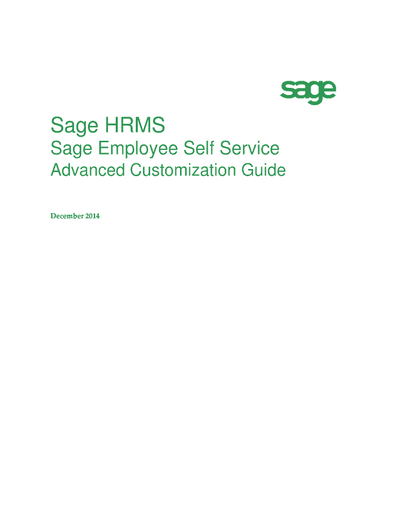 Fillable Online Sage Employee Self Service Advanced Customization Guide ...