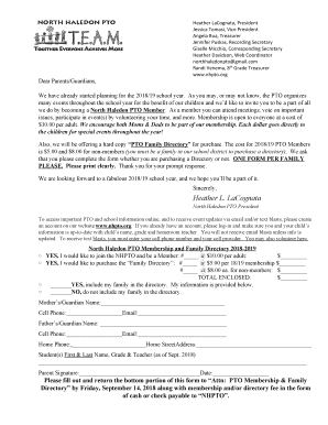 Fillable Online Updated PTO Membership Form.pdf Fax Email Print - pdfFiller