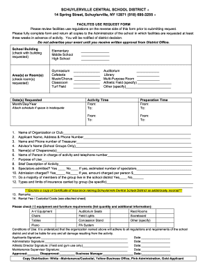 Fillable Online . Facilities Use Form Fax Email Print - pdfFiller