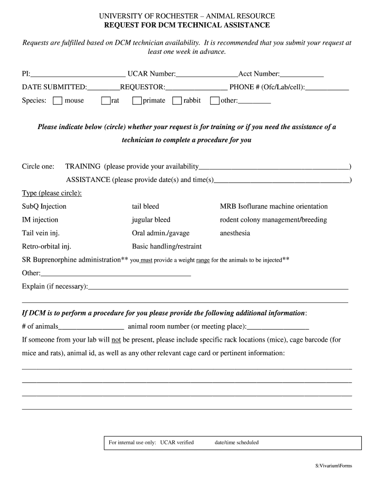 Fillable Online REQUEST FOR DCM TECHNICAL ASSISTANCE Fax Email Print ...