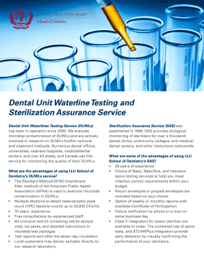 Fillable Online dentistry llu Dental Unit Waterline Testing and ...